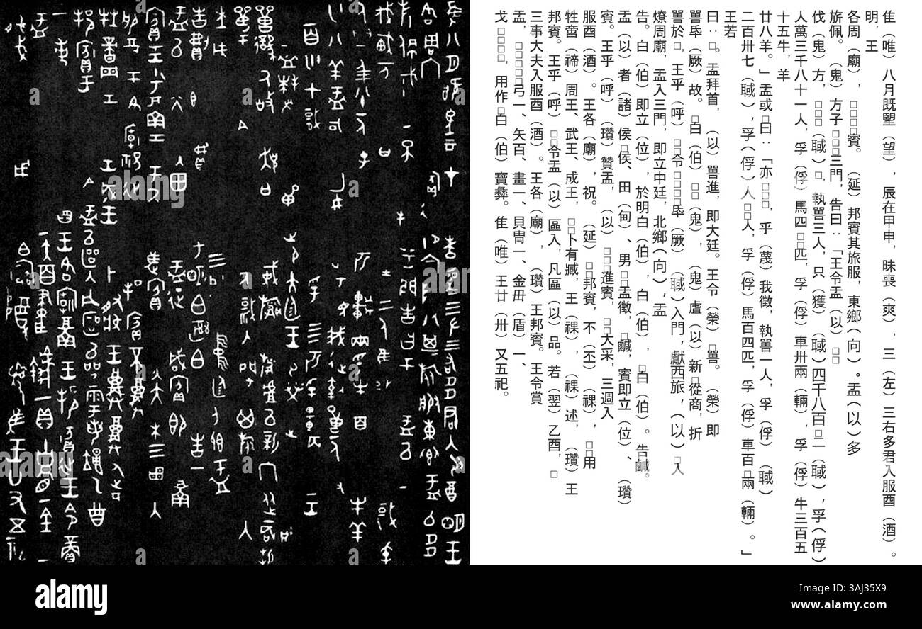 The Xiaoyu ding is a transcription of the 8th-century BCE Chinese ...