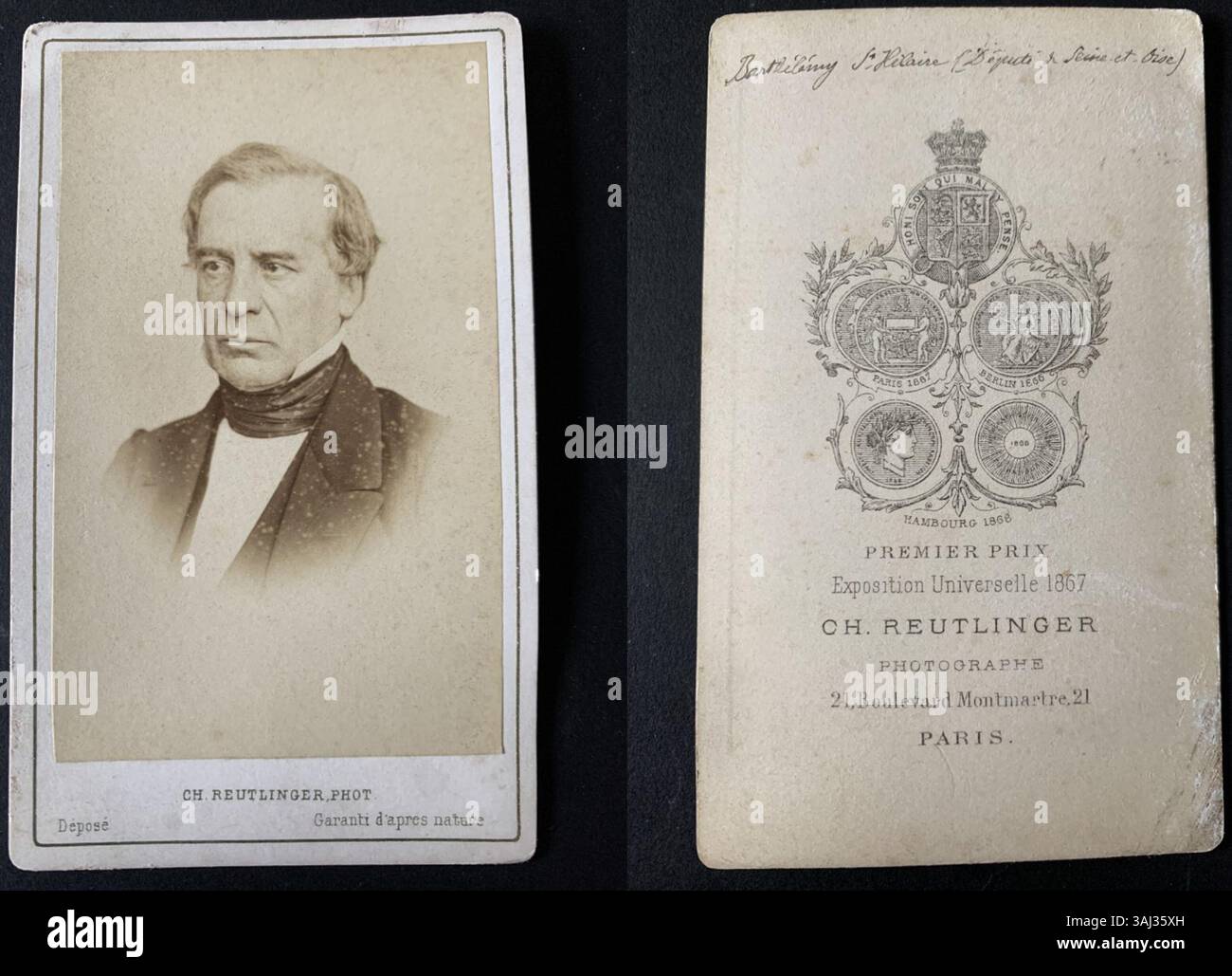A photograph by Charles Reutlinger of Jules Barthélemy-Saint-Hilaire ...