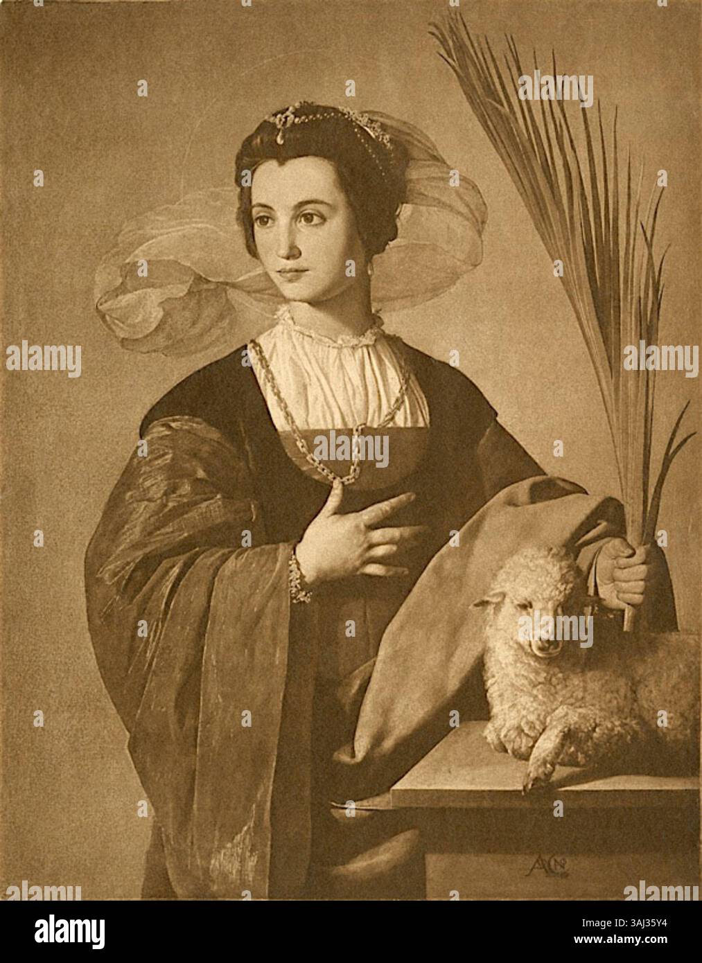 Saint Agnes of Rome, painted by Alonso Cano between 1635 and 1638, part ...