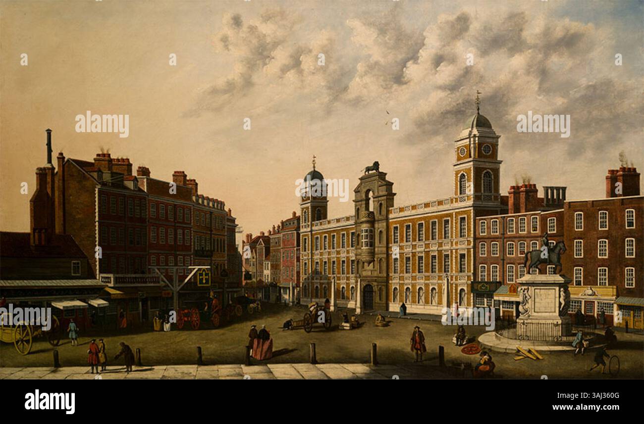 This 1760 oil on canvas painting by an anonymous British artist depicts ...