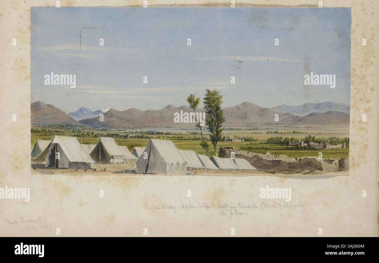 Lieutenant John Frederick Irwin's painting of the Logar Valley in ...