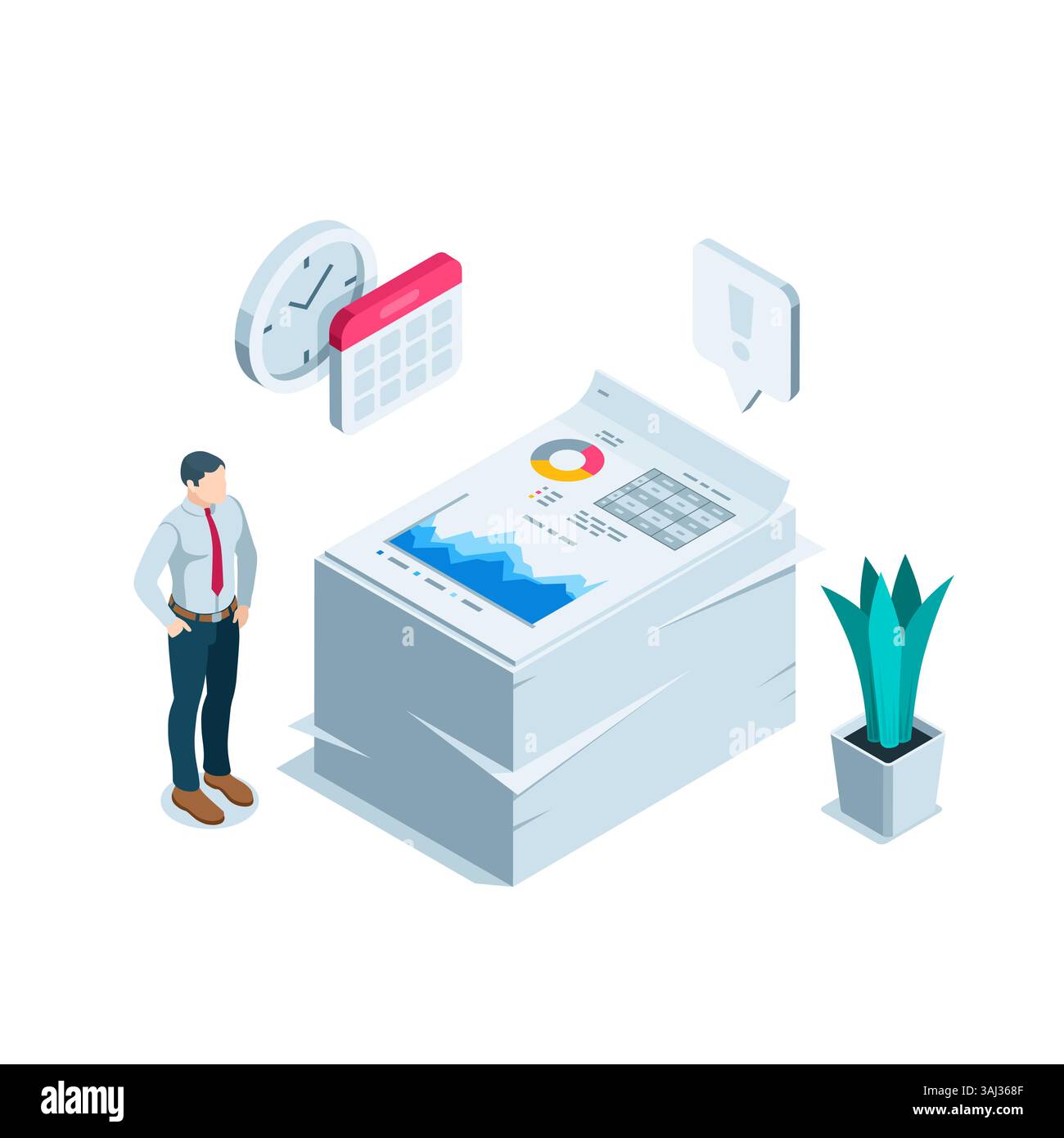 Pile business documents in Stock Vector Images - Alamy