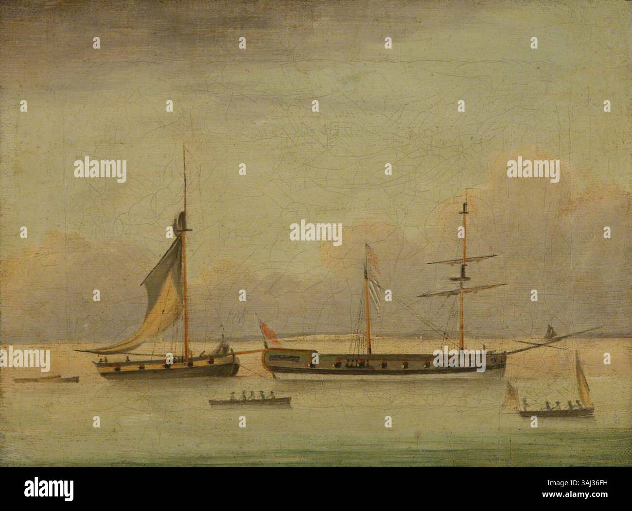 A 19th-century marine painting depicting the cutter 'Alert'. The oil on ...