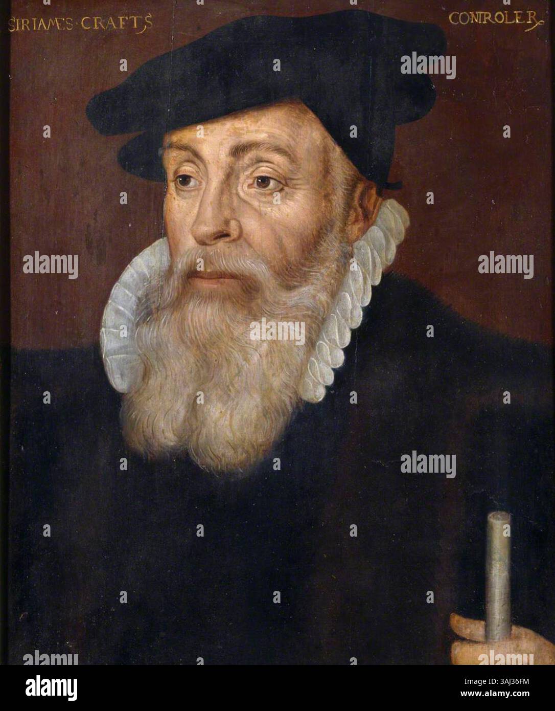 A 16th-century portrait of Sir James Croft, a prominent figure in Queen ...