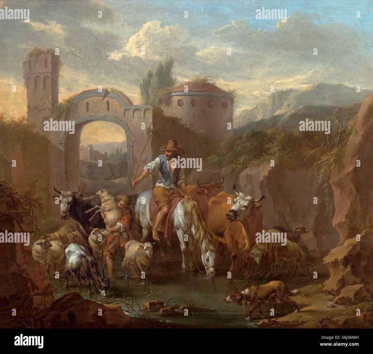 Pieter van Bloemen's painting, 'Italianate Landscape with a Shepherd ...