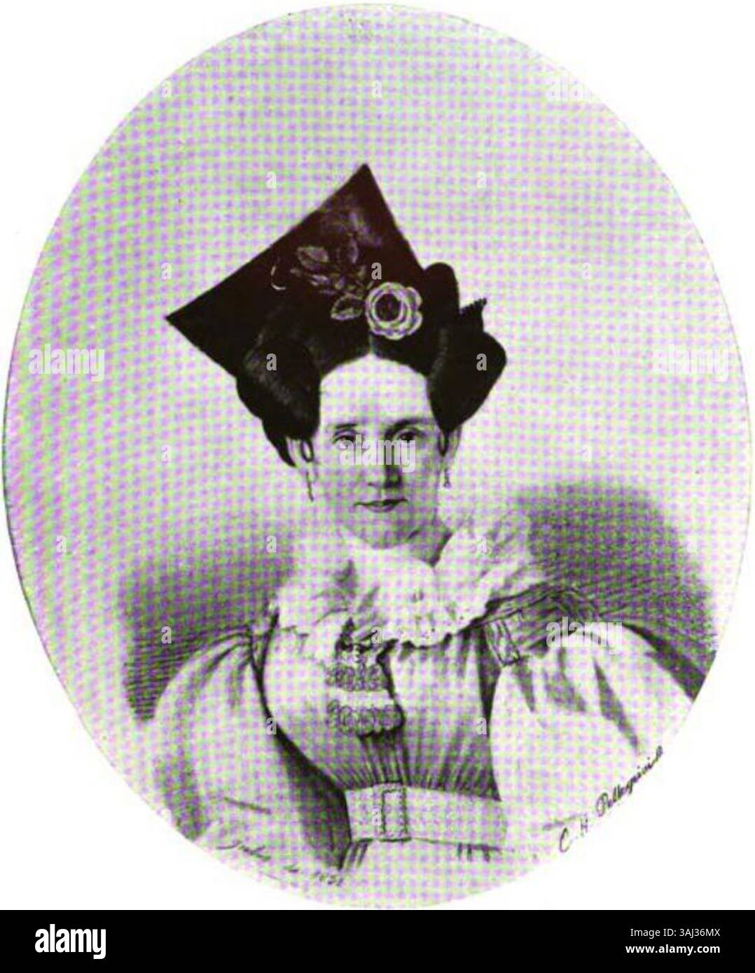 Portrait of Doña E. Casá de Puga, painted by Charles Pellegrini circa ...