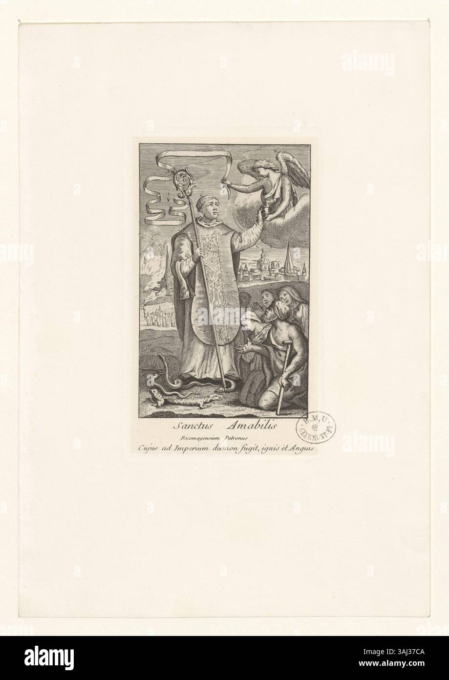 An intaglio print from the Boyer collection, depicting Sanctus Amabilis ...