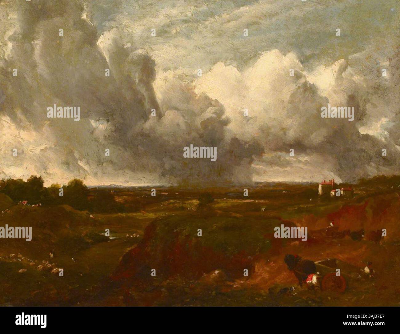 This 19th-century landscape painting, after John Constable, depicts ...