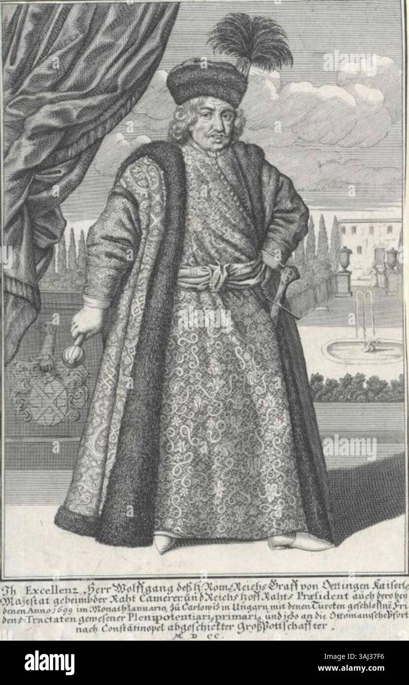 This copper engraving, created in the 17th century, portrays Wolfgang ...