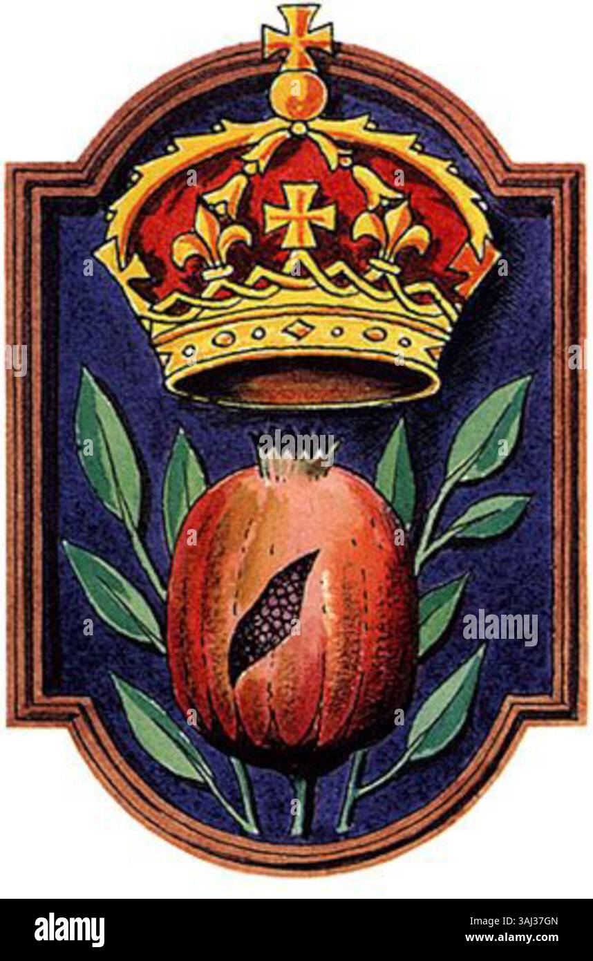 Catherine of Aragon's badge, featuring a pomegranate, symbolizes her ...
