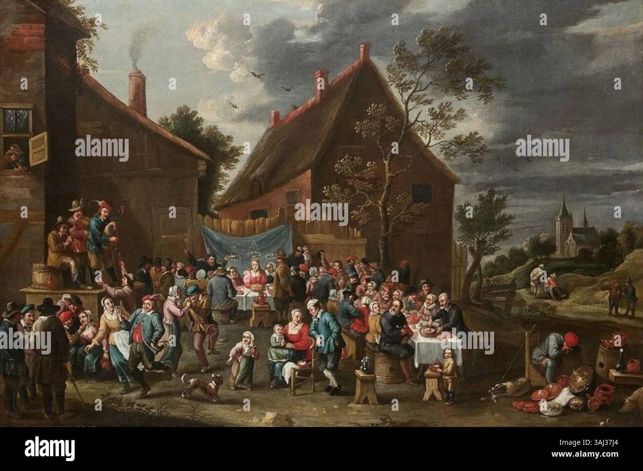 'Les Noces au Village' is an oil painting on canvas attributed to a ...