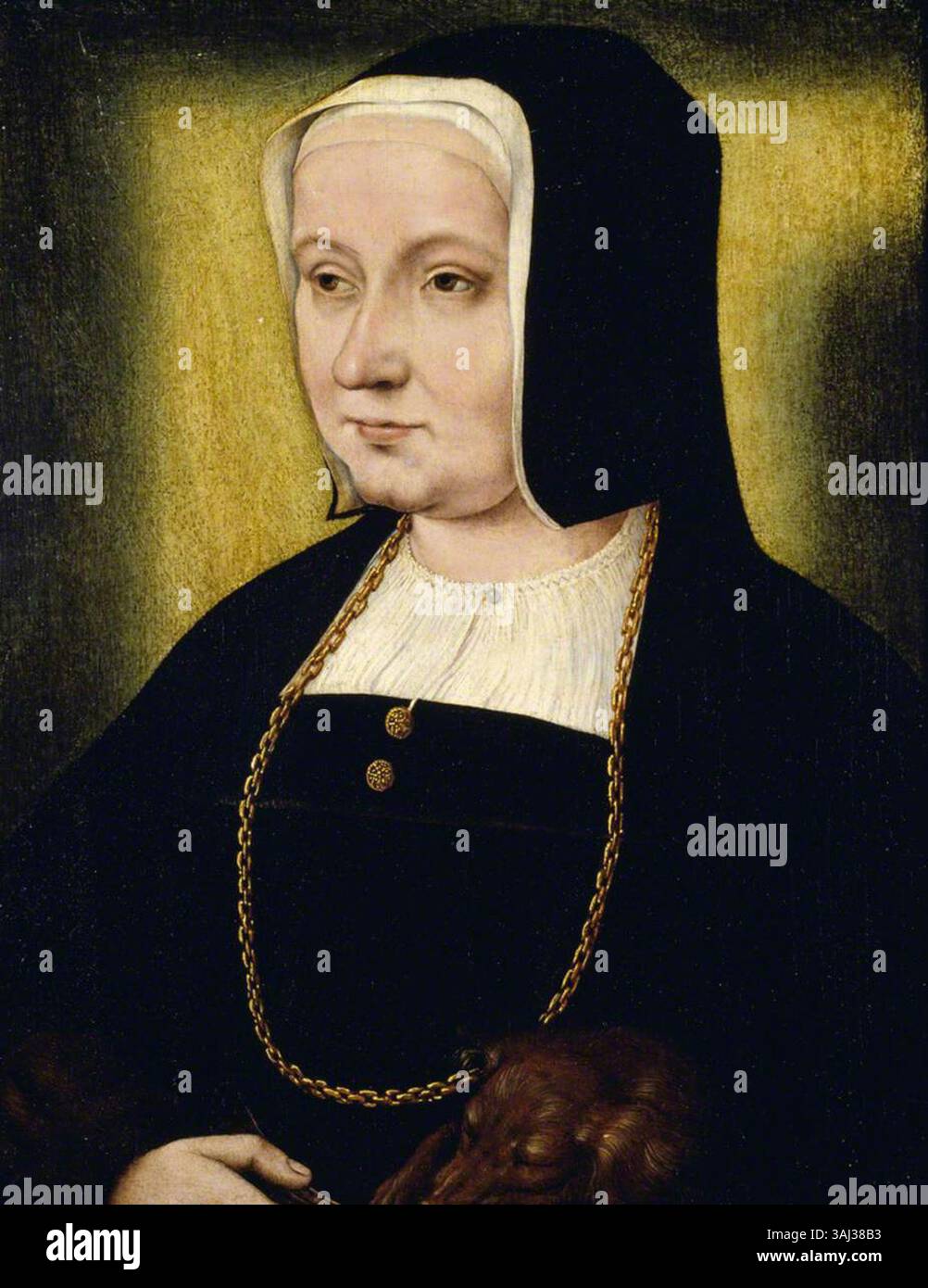 This late 16th-century portrait, after Quinten Massys, depicts an ...