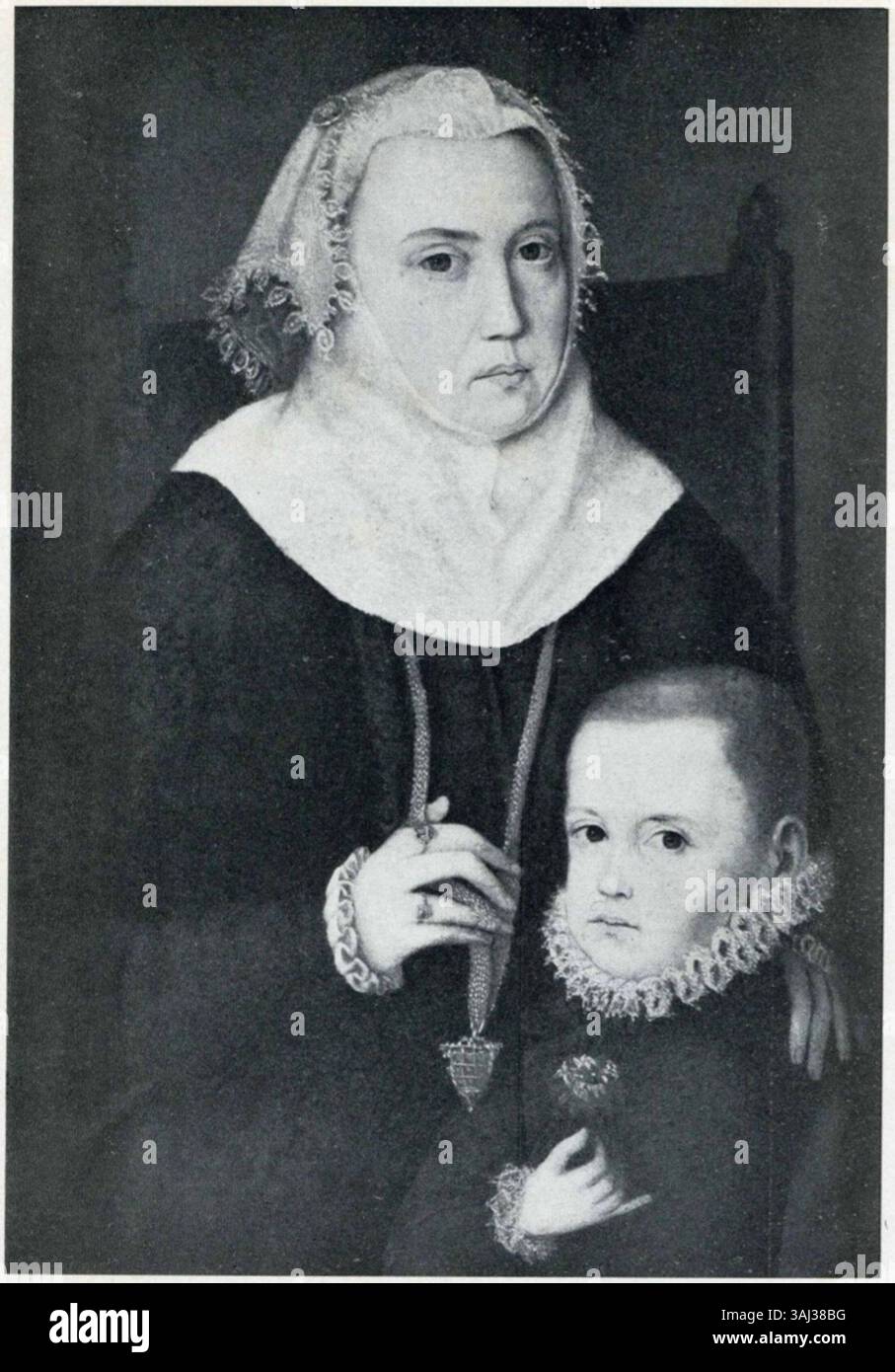 This late 16th-century oil portrait depicts D. Margarida da Silva and ...