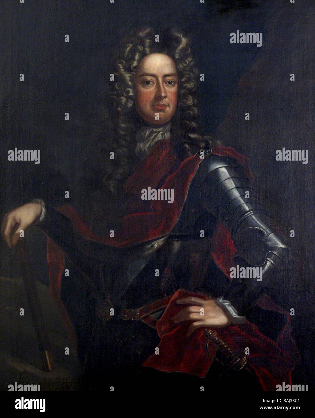 This portrait, from the studio of Godfrey Kneller, depicts Sir Arnold ...