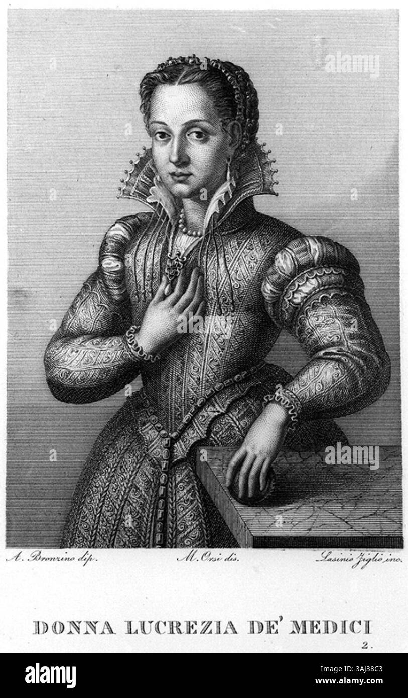 This 19th-century engraving by Giovanni Paolo Lasinio depicts Lucrezia ...
