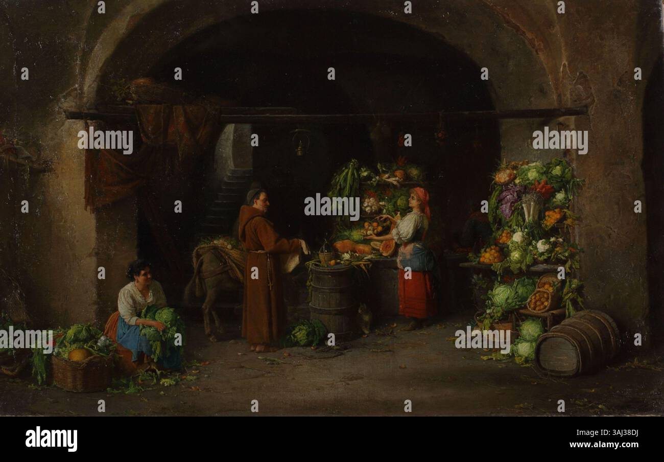 *The Capuchin at the Greengrocery Stall in Rome* (1895) by Alexander ...
