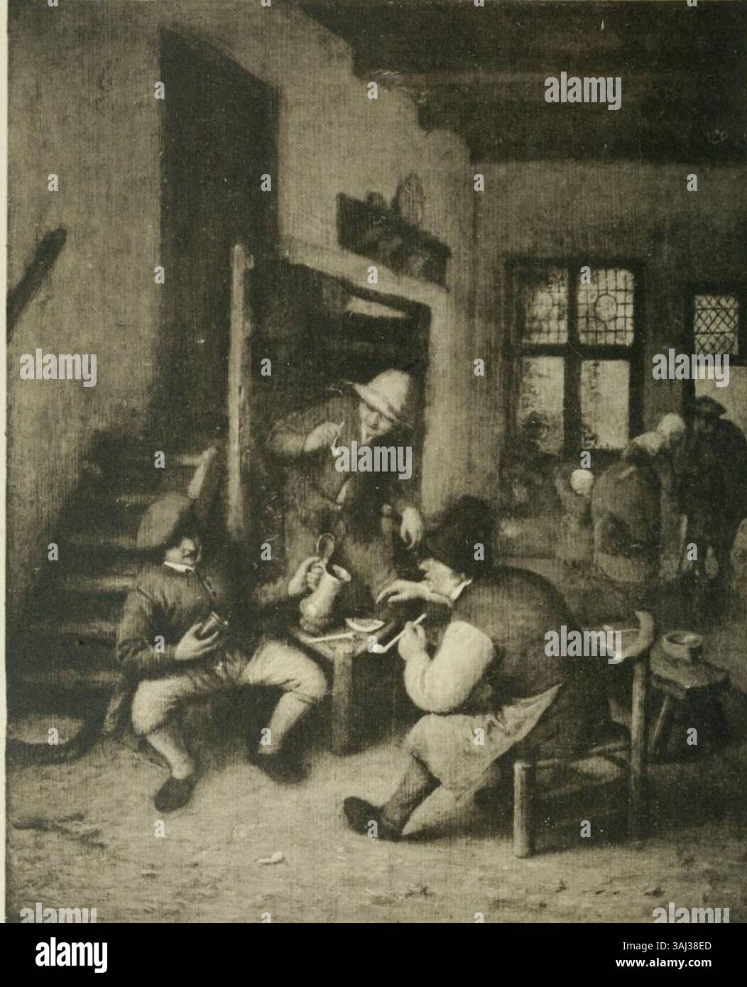 This 1640 oil painting by Adriaen van Ostade depicts the interior of an ...