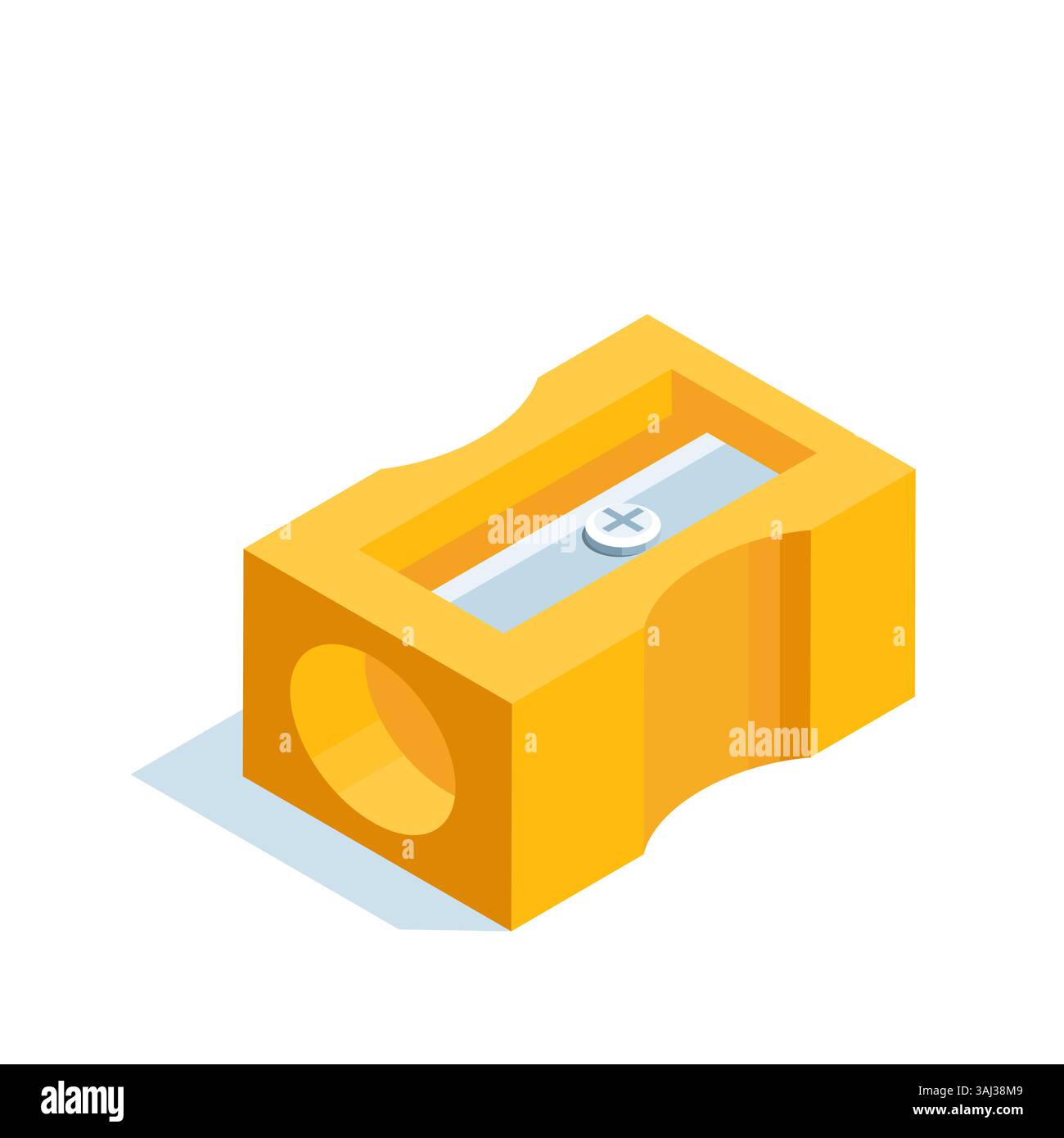 isometric pencil sharpener, in color on a white background, school ...