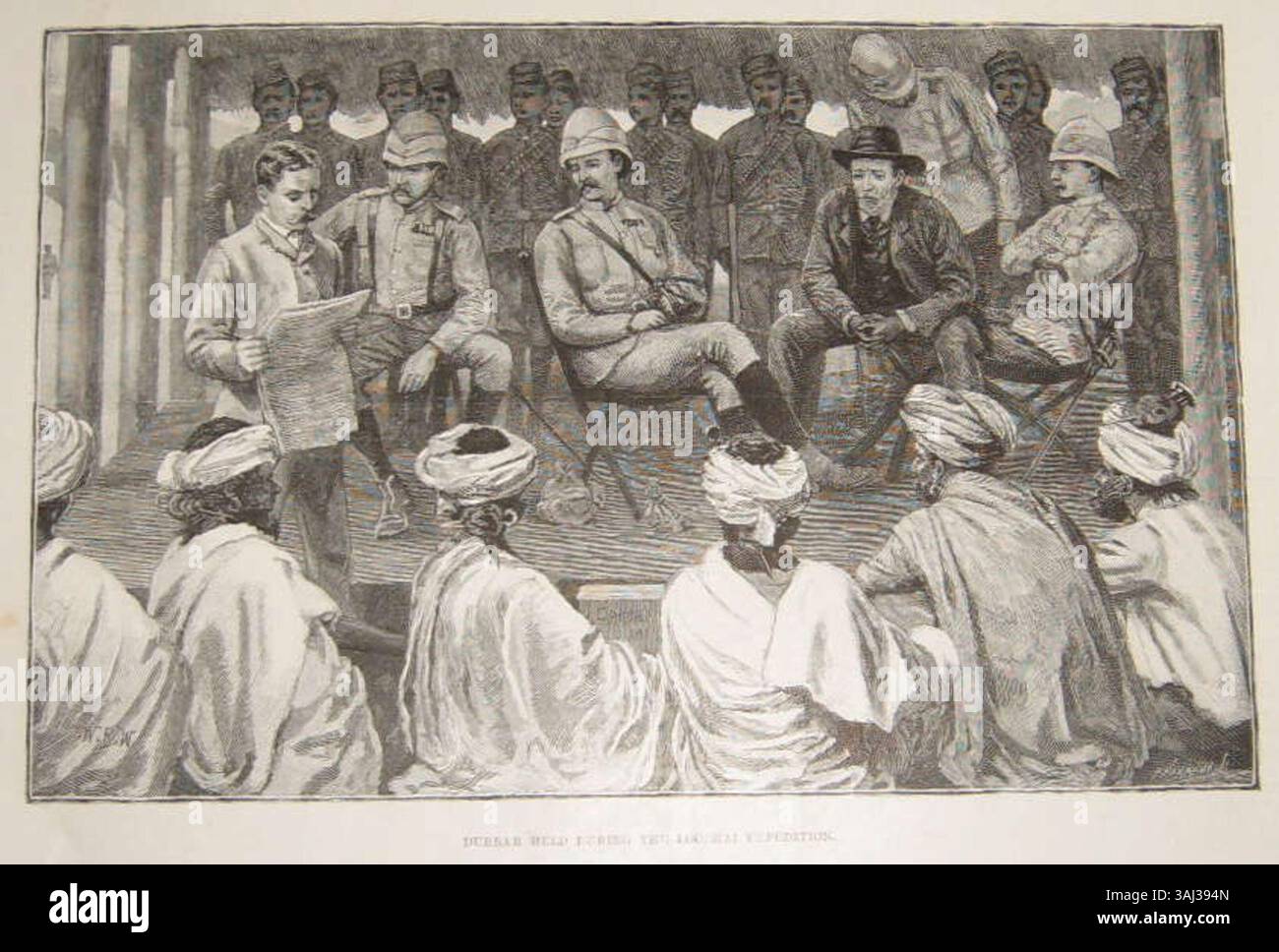 This depiction from The Graphic in 1889 shows a durbar of Lushai chiefs ...