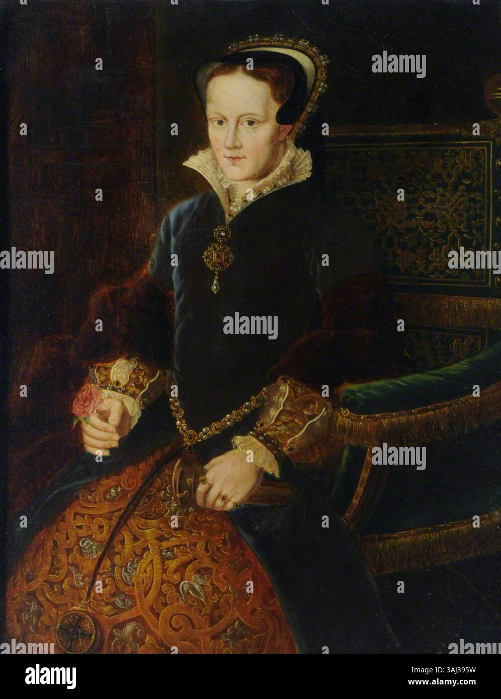This 16th-century portrait, after Antonis Mor, depicts Queen Mary I of ...
