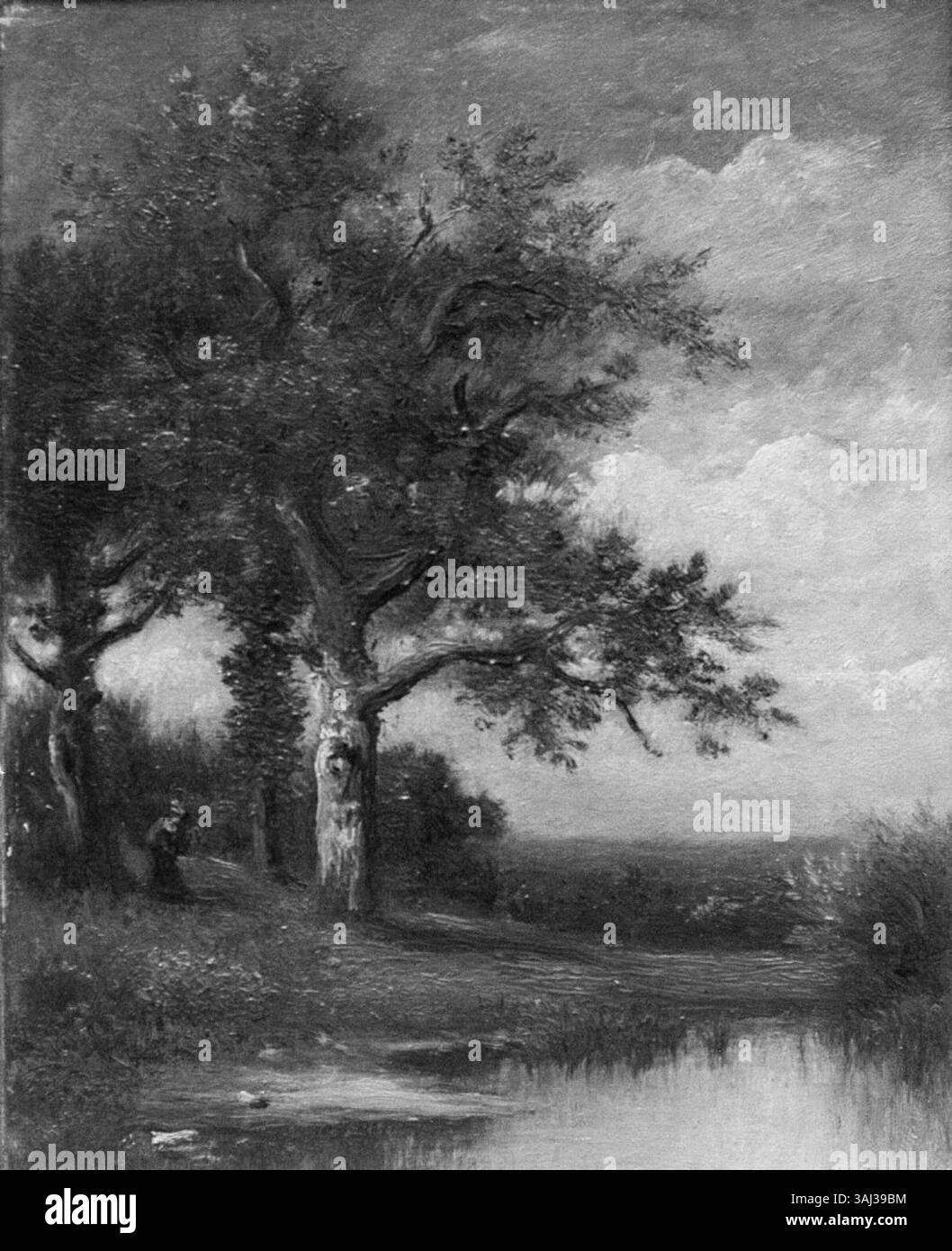 This oil on canvas painting by Jules Dupré, titled 'Landscape with Oaks ...