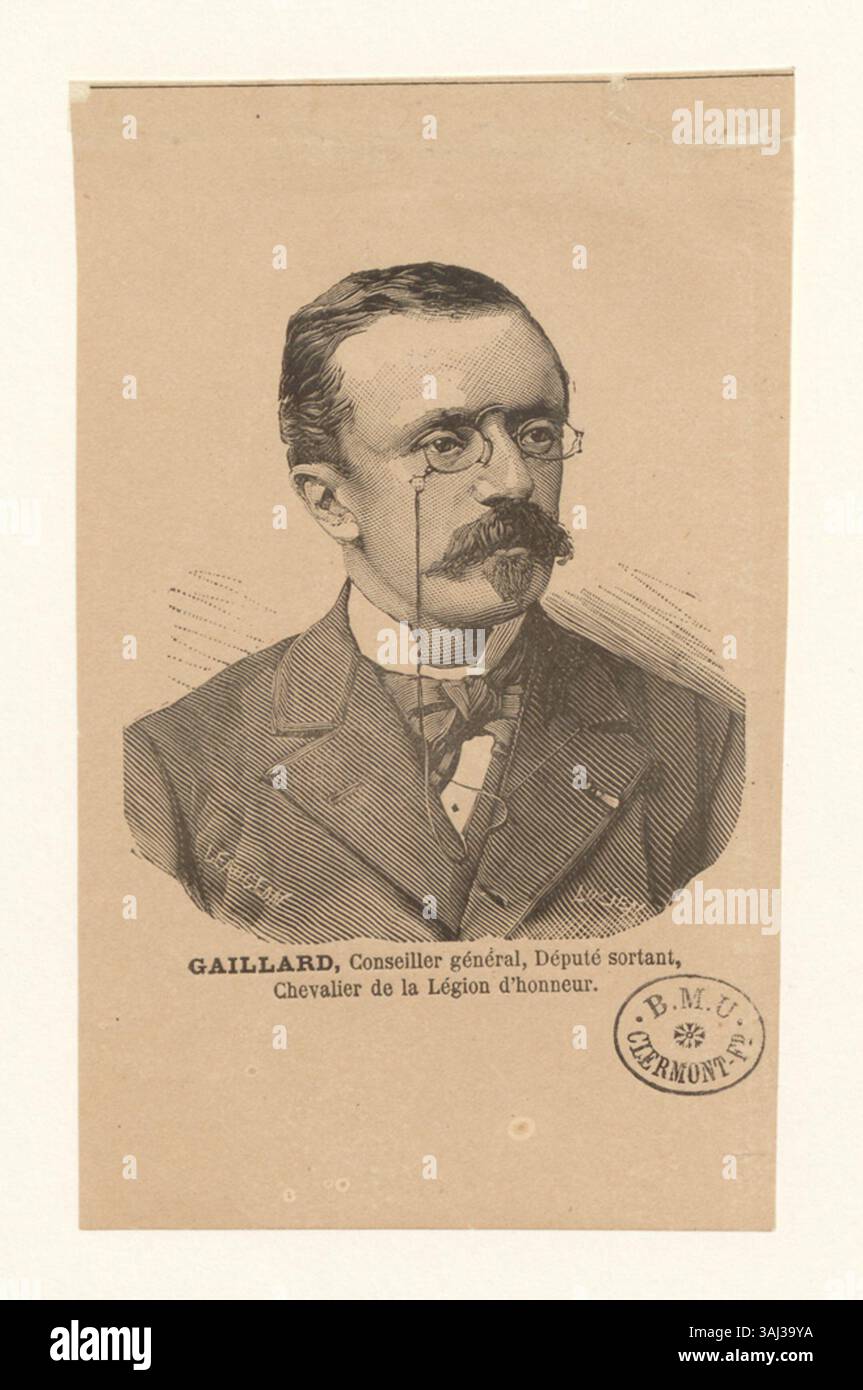 This print depicts Gilbert Gaillard, a conseiller général, outgoing ...