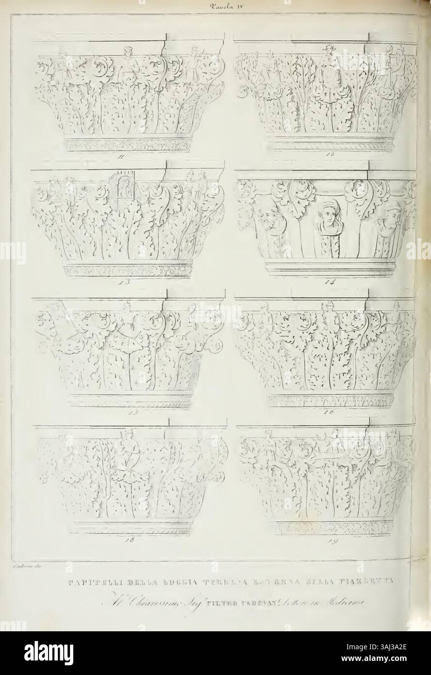 An engraving from Zanotto's 1853 volume illustrating the Capitelli ...