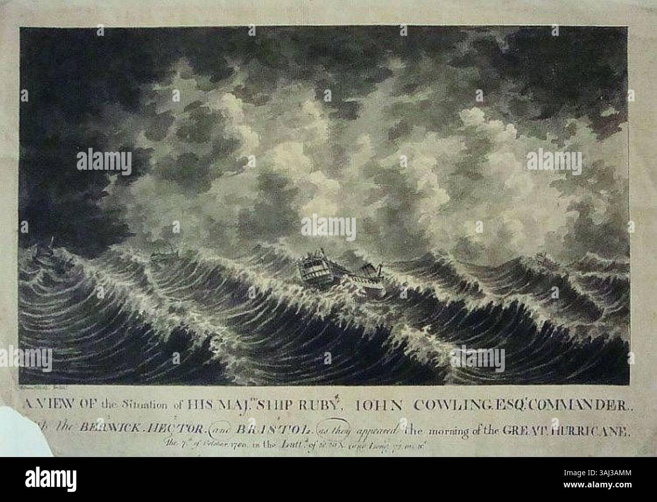 This print from 1784 depicts the situation of the ships Ruby, Berwick ...