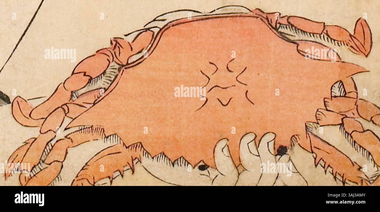 This artwork by Kitagawa Utamaro, created around 1802, depicts crabs ...