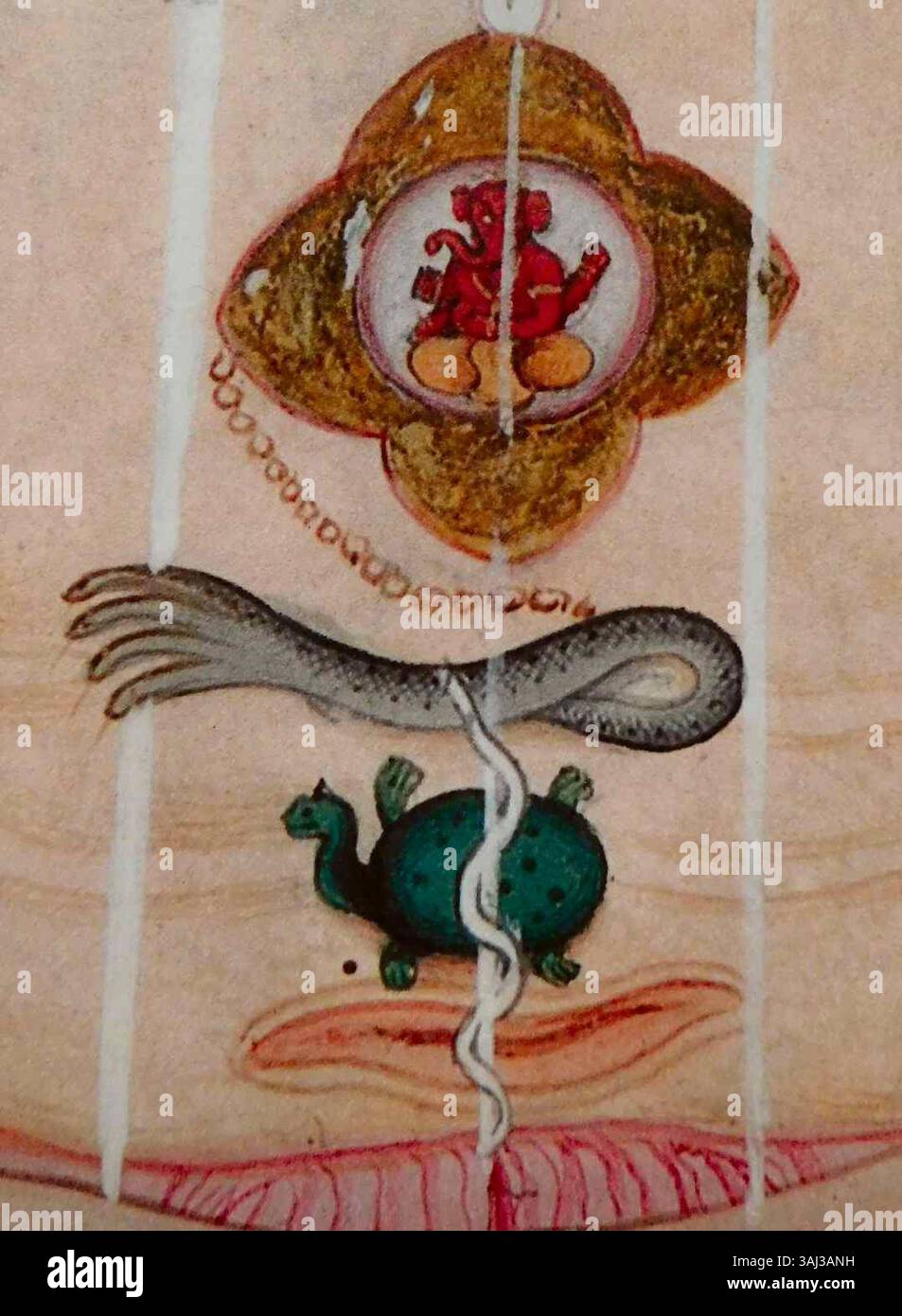 This detail of a manuscript painting depicts a yogin in meditation ...