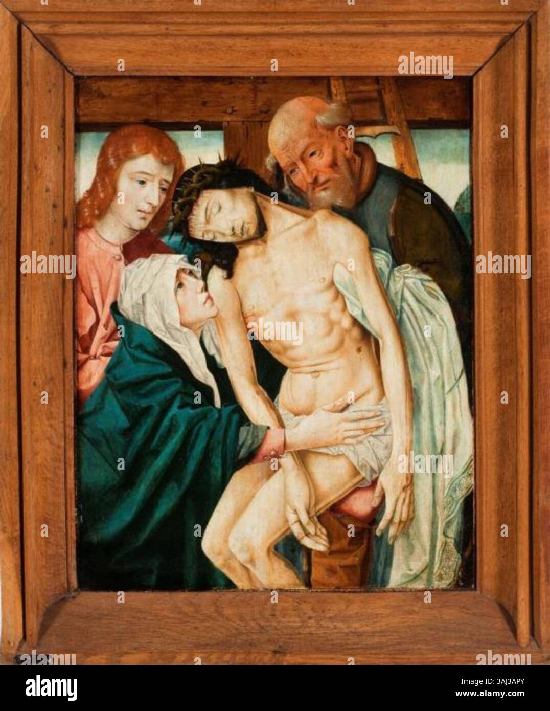 This 15th-century painting, attributed to the workshop of Rogier van der Weyden, depicts the ...