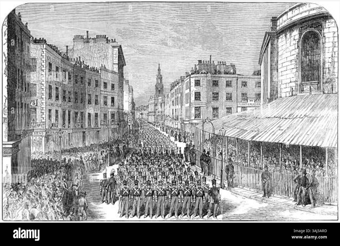This image captures the state funeral of Duke of Wellington in London ...