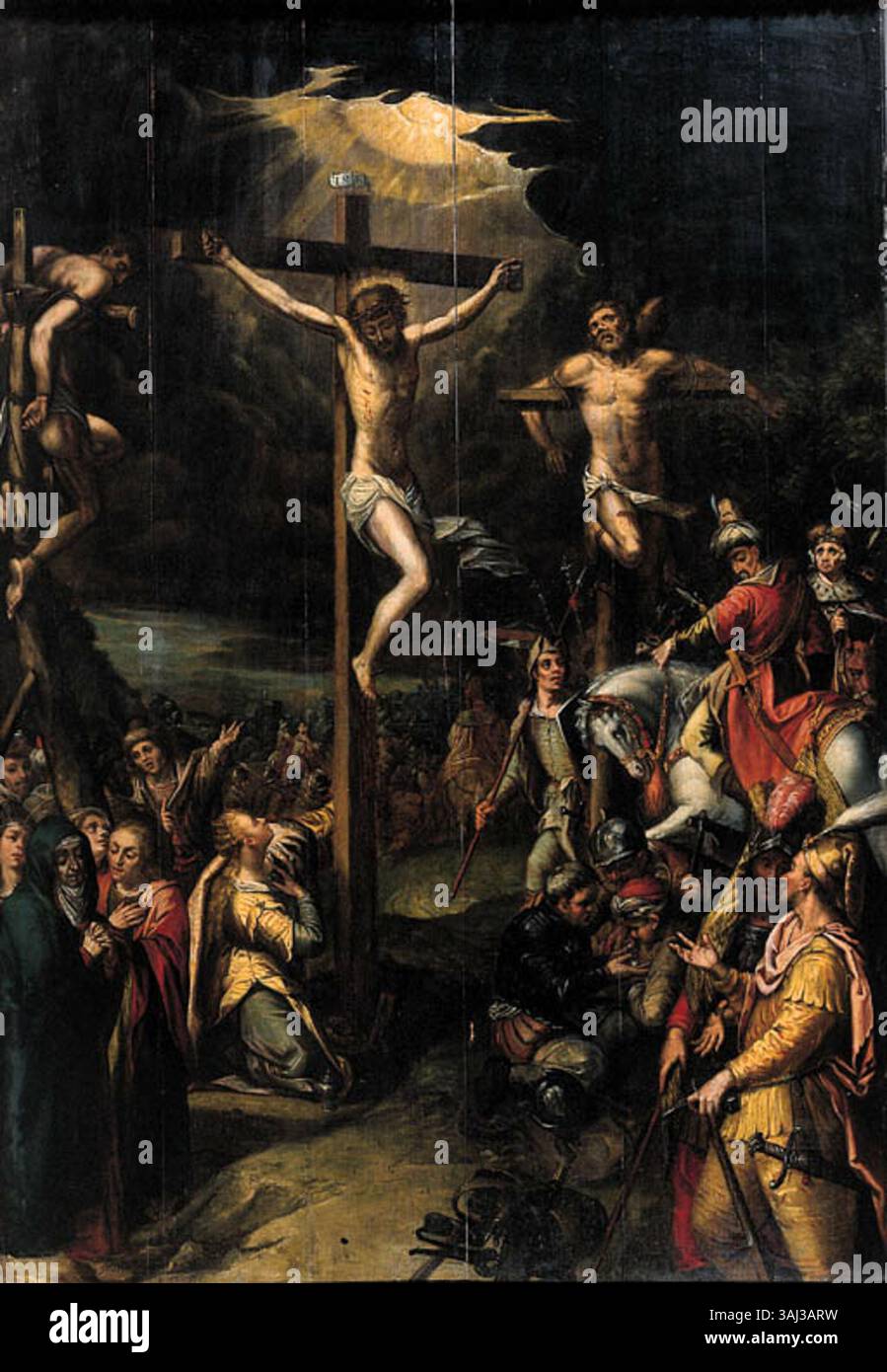 Hans I Jordaens' 'Crucifixion,' painted around 1620, captures the moment of Christ's crucifixion ...