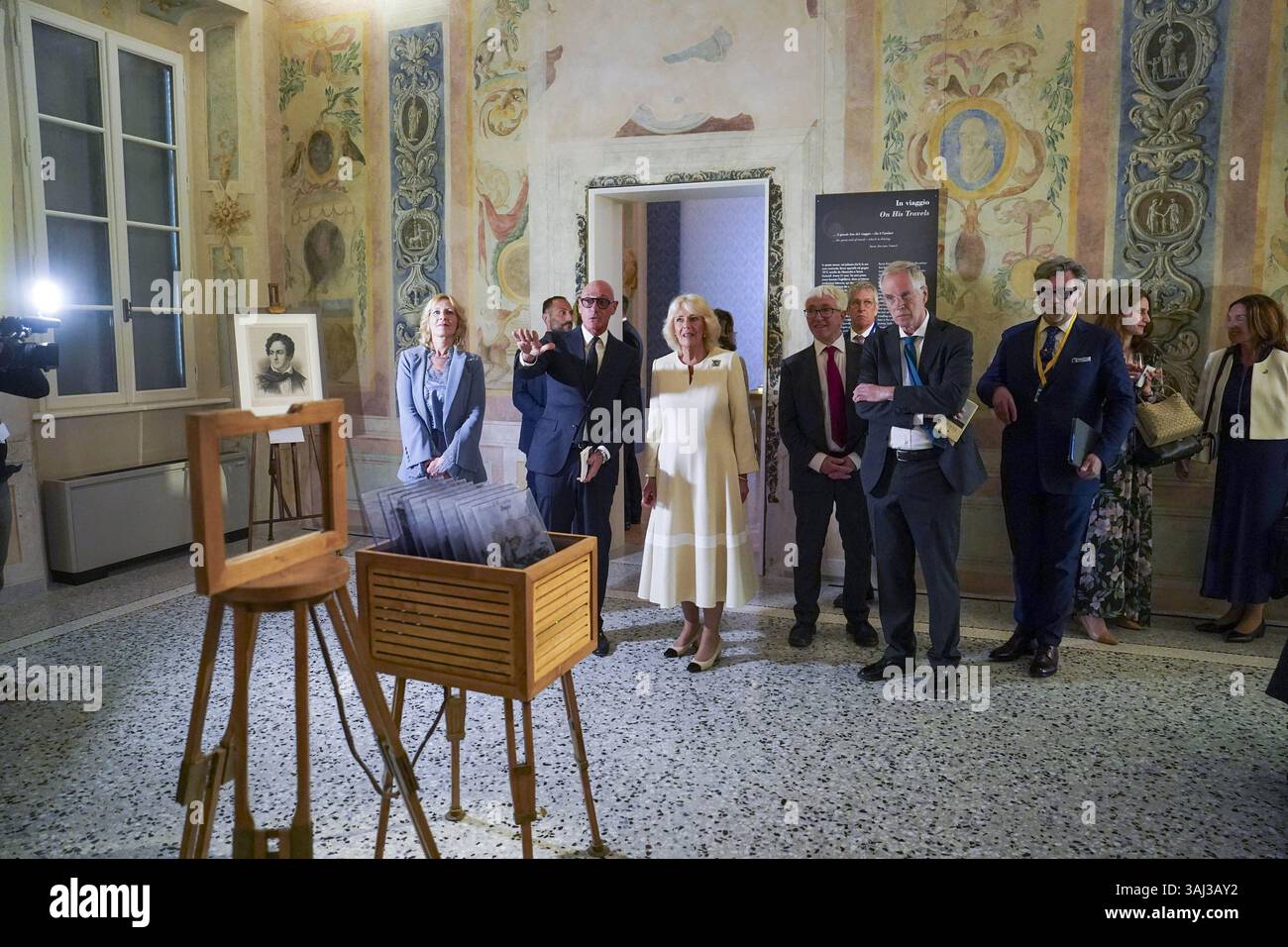 Rome, Italy. 10th Apr, 2025. Britain's Queen Camilla (3L) visits the ...