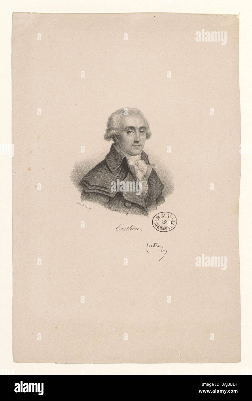 A lithograph from the Boyer collection of Georges Couthon, depicting ...
