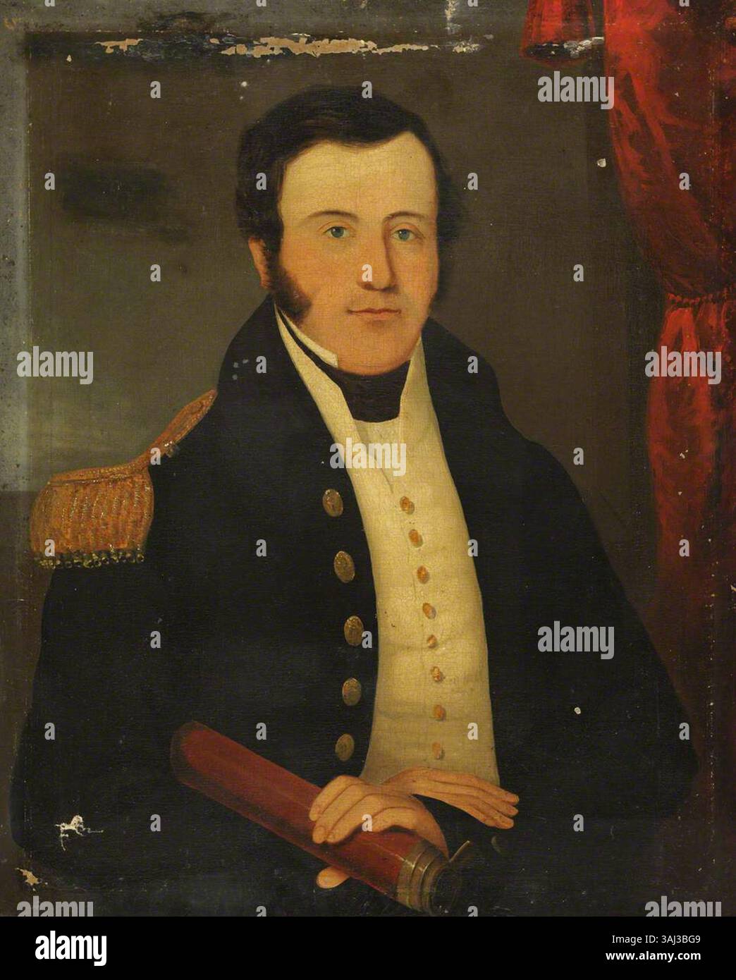 This portrait of Lieutenant William Pasco, painted by the British School around 1830, captures ...