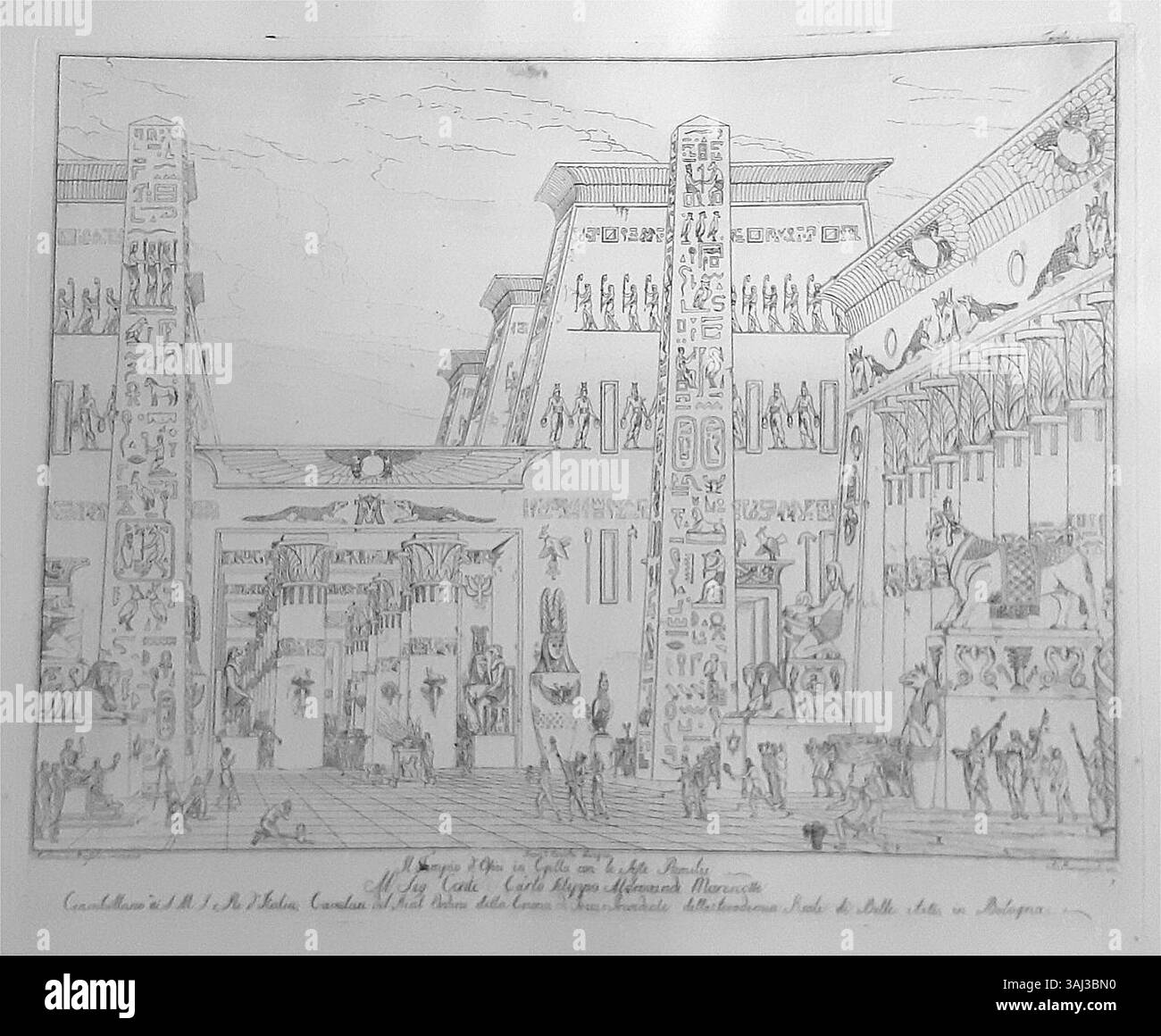 A lithograph by Antonio Basoli from between 1800 and 1810, this piece ...