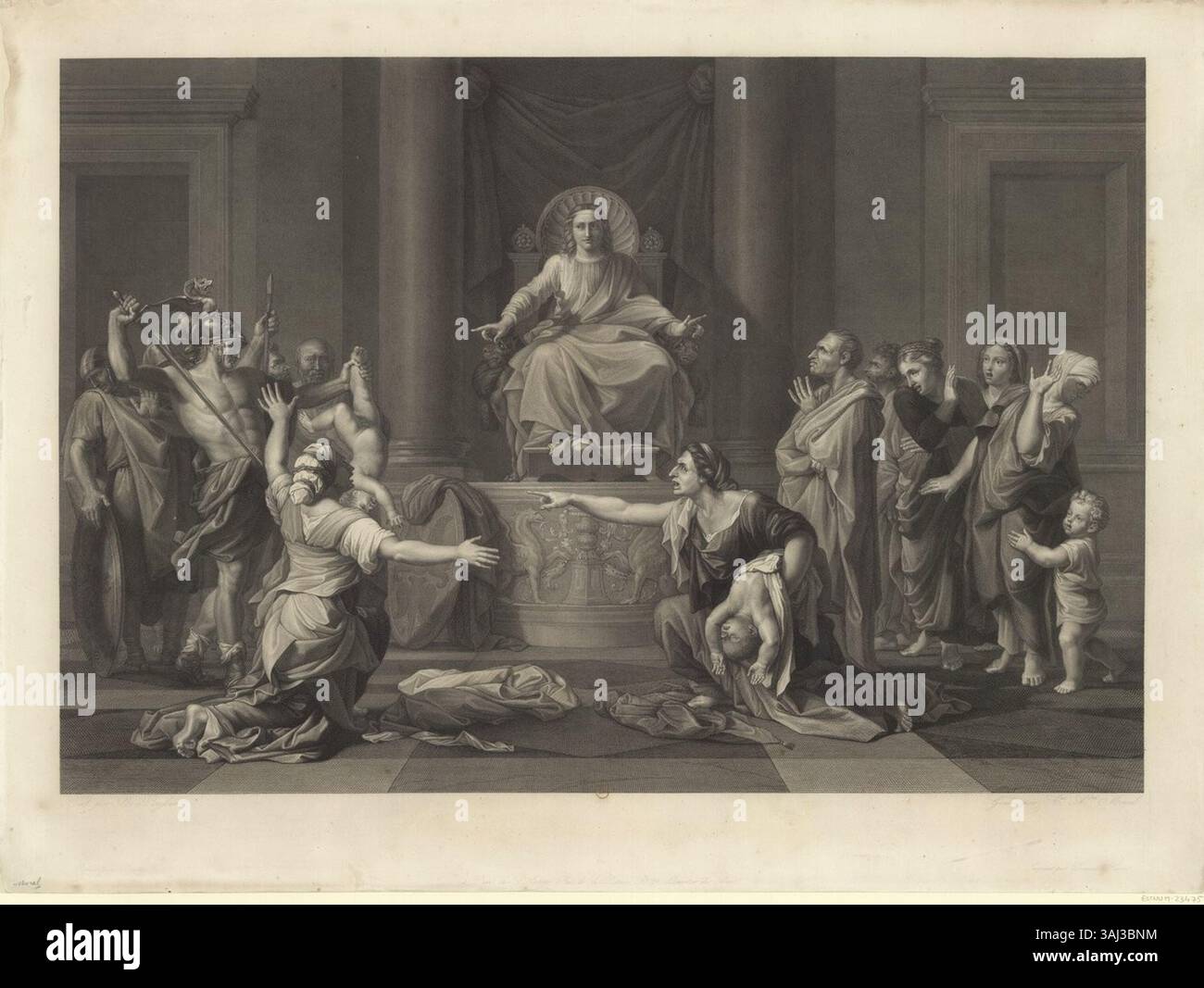 'Le Jugement de Salomon' by Antoine-Alexandre Morel, an engraving from ...