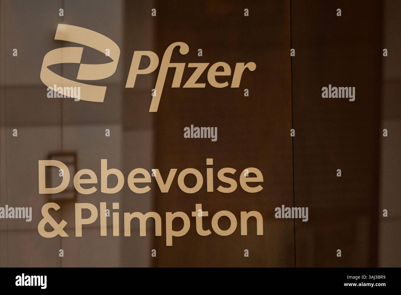 Pfizer signage is displayed at the Pfizer NYC Headquarters, Thursday ...