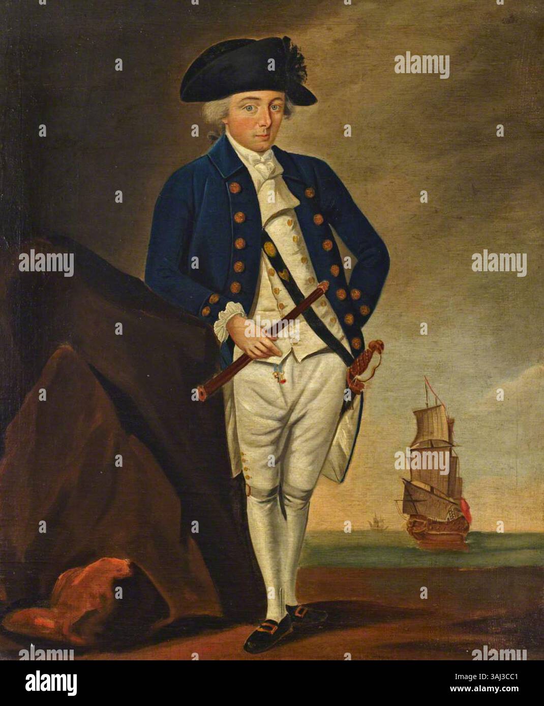 This portrait, dating to around 1790, depicts a British warrant officer ...