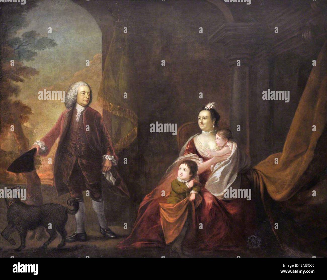 This painting, created circa 1760, depicts the 1st Earl of Powis of the ...