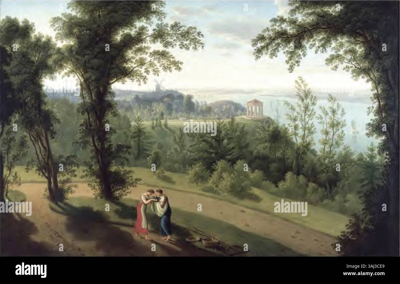 A 1811 painting by Ludwig Philipp Strack, depicting Baurs Park with ...