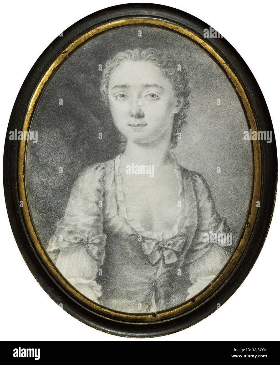 This 1741 portrait by R. Haskins depicts Elizabeth Burr, mother of ...