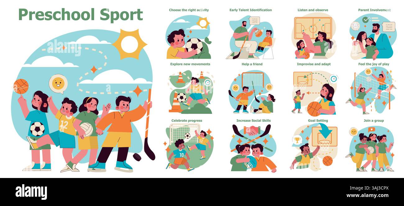 Preschool sports encourage physical development and team collaboration ...