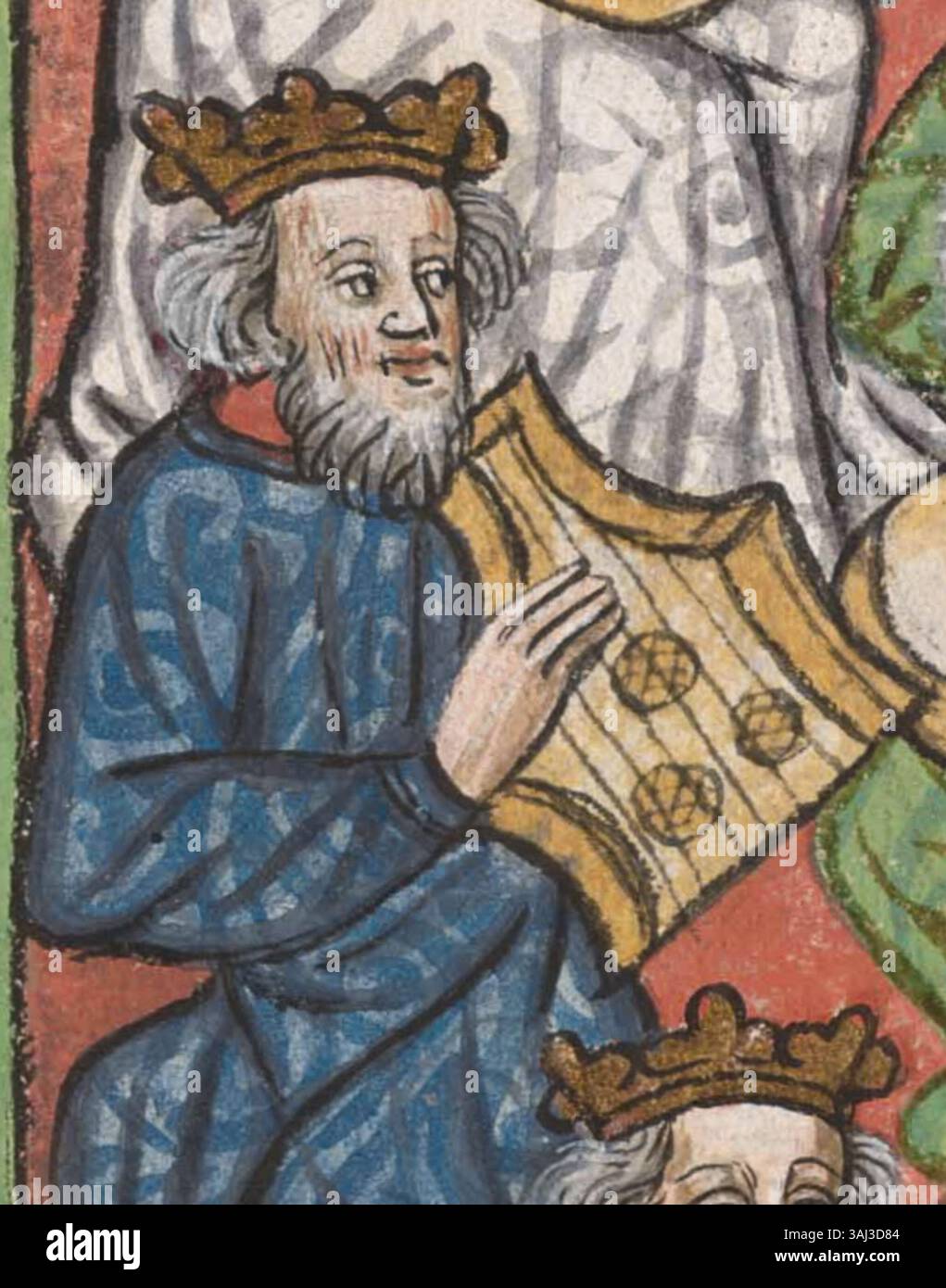 The 1448 manuscript *Die 24 Alten* from Germany illustrates a psaltery ...