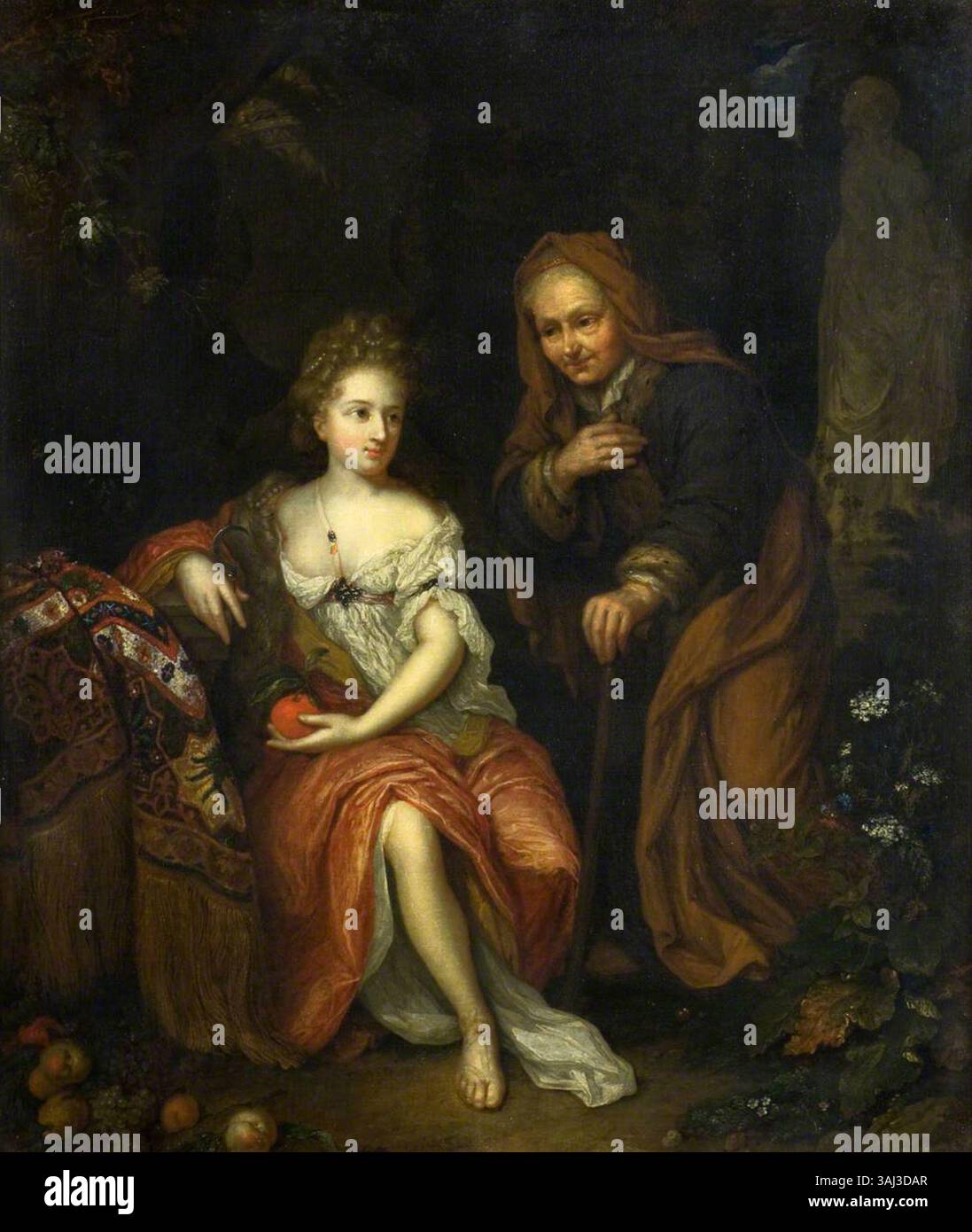 Caspar Netscher’s circa 1665 painting 'Vertumnus and Pomona' depicts ...