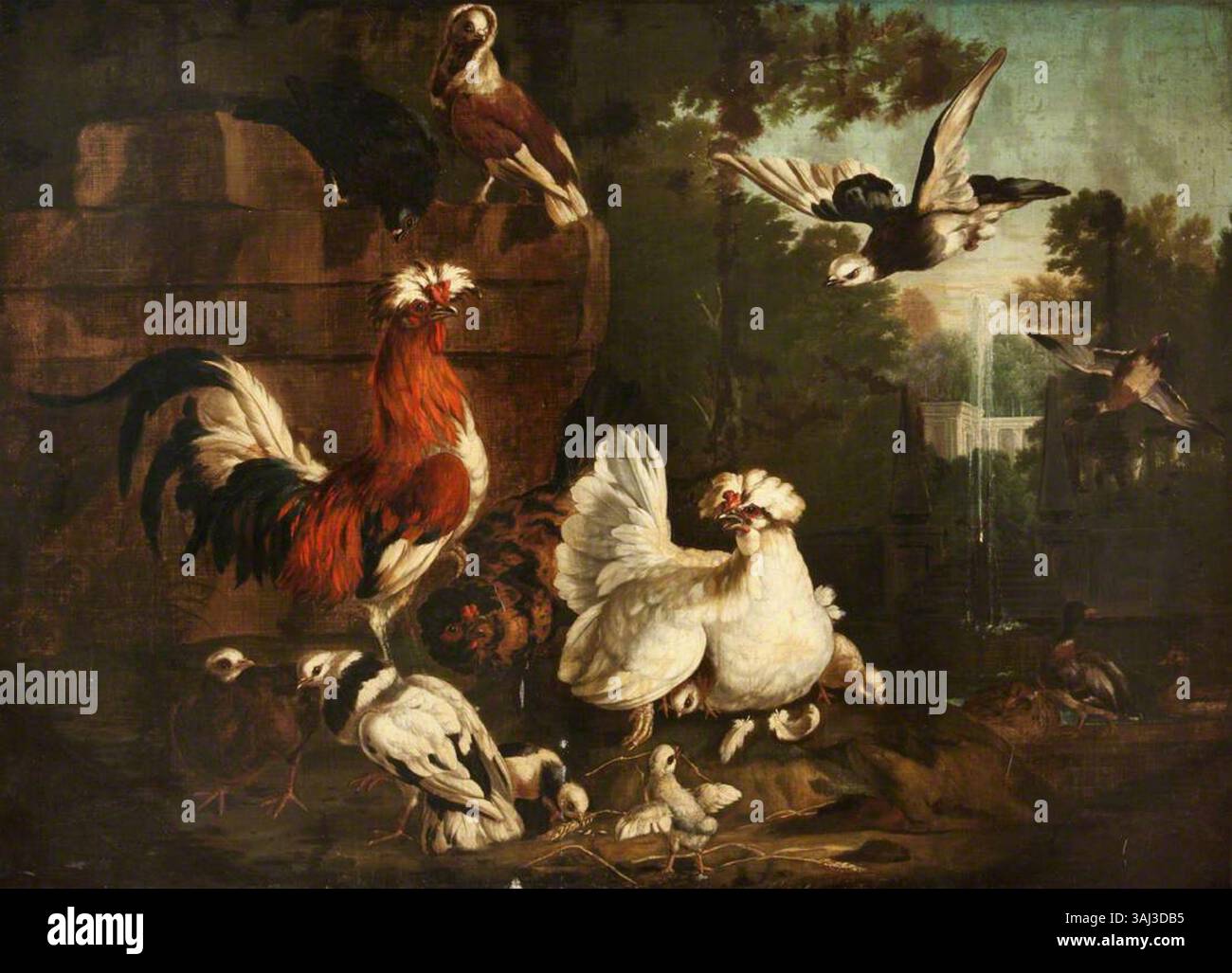 This 17th-century oil painting, in the style of Melchior de Hondecoeter ...