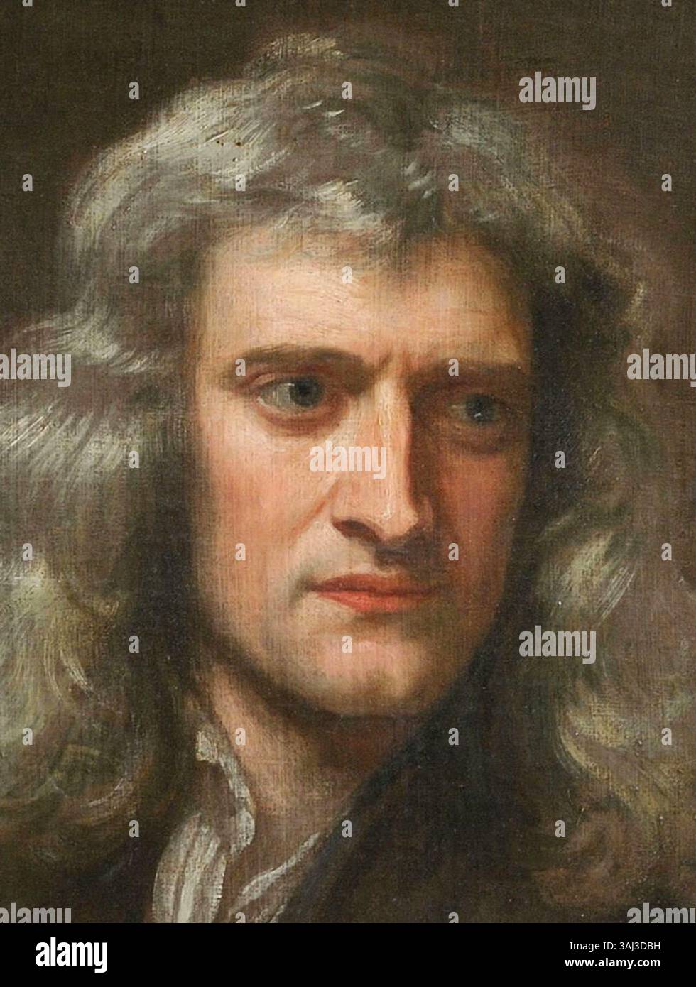 This 1689 portrait by Godfrey Kneller depicts Sir Isaac Newton in his ...