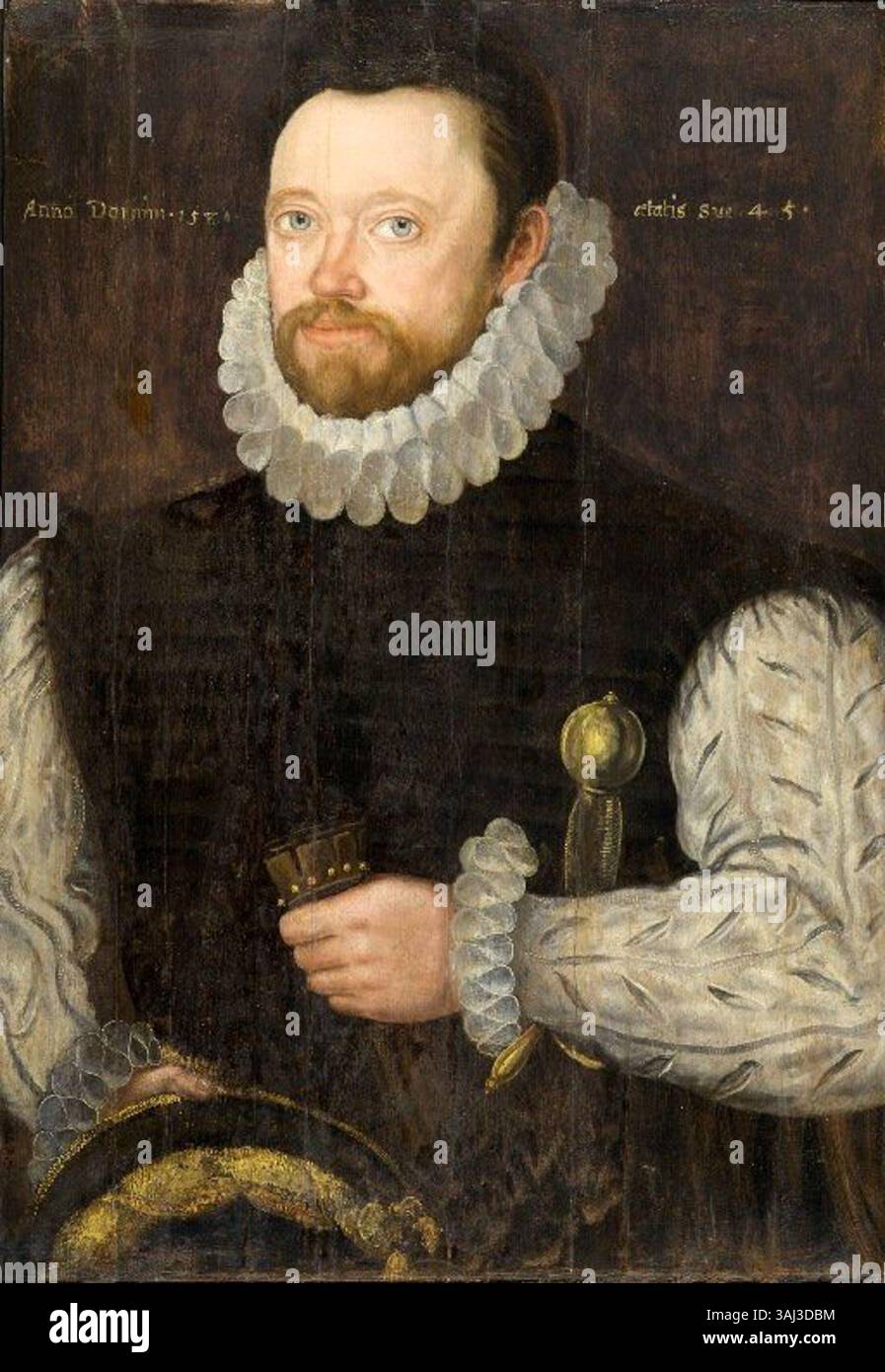 Portrait painting from the 16th century, possibly of Reginald Scott, by ...