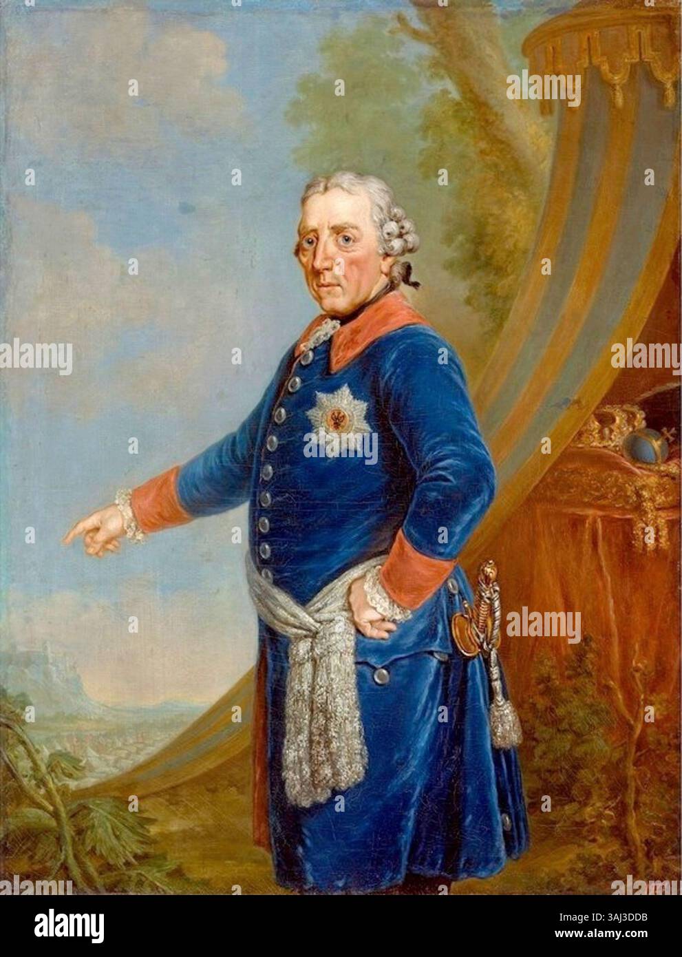 This circa 1784-1786 portrait by Fryderyk Antoni Lohrmann shows Friedrich II of Prussia. The oil ...